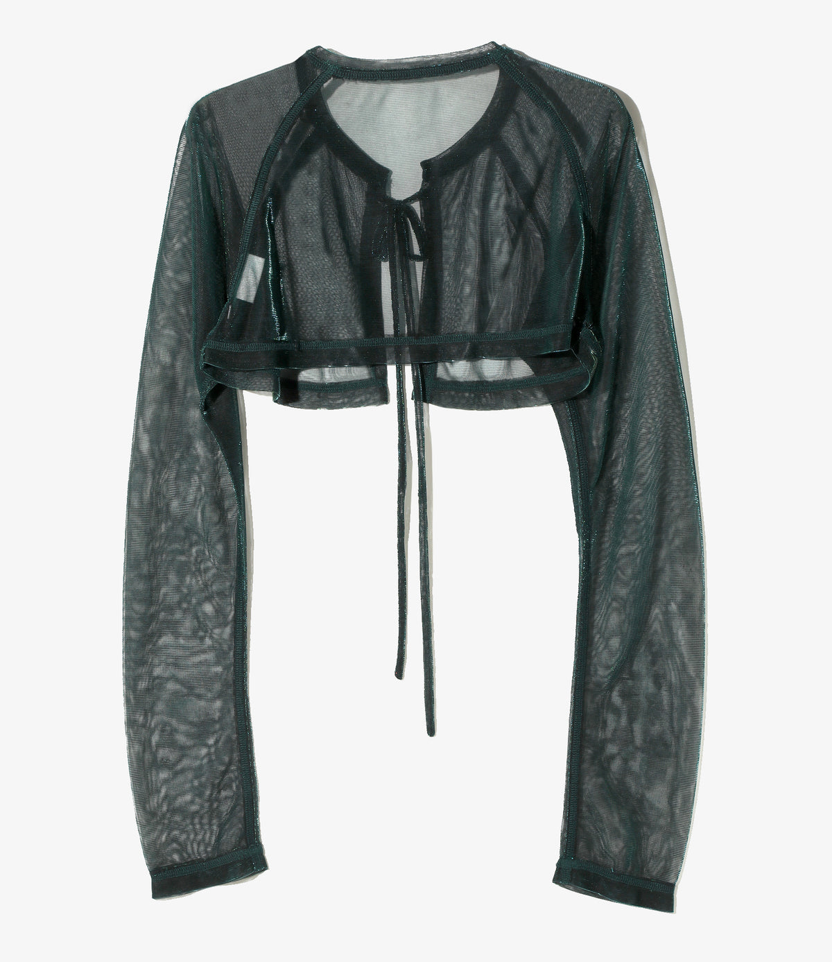 Spencer Bolero - Green - Shine Chambray Knit | Nepenthes New York