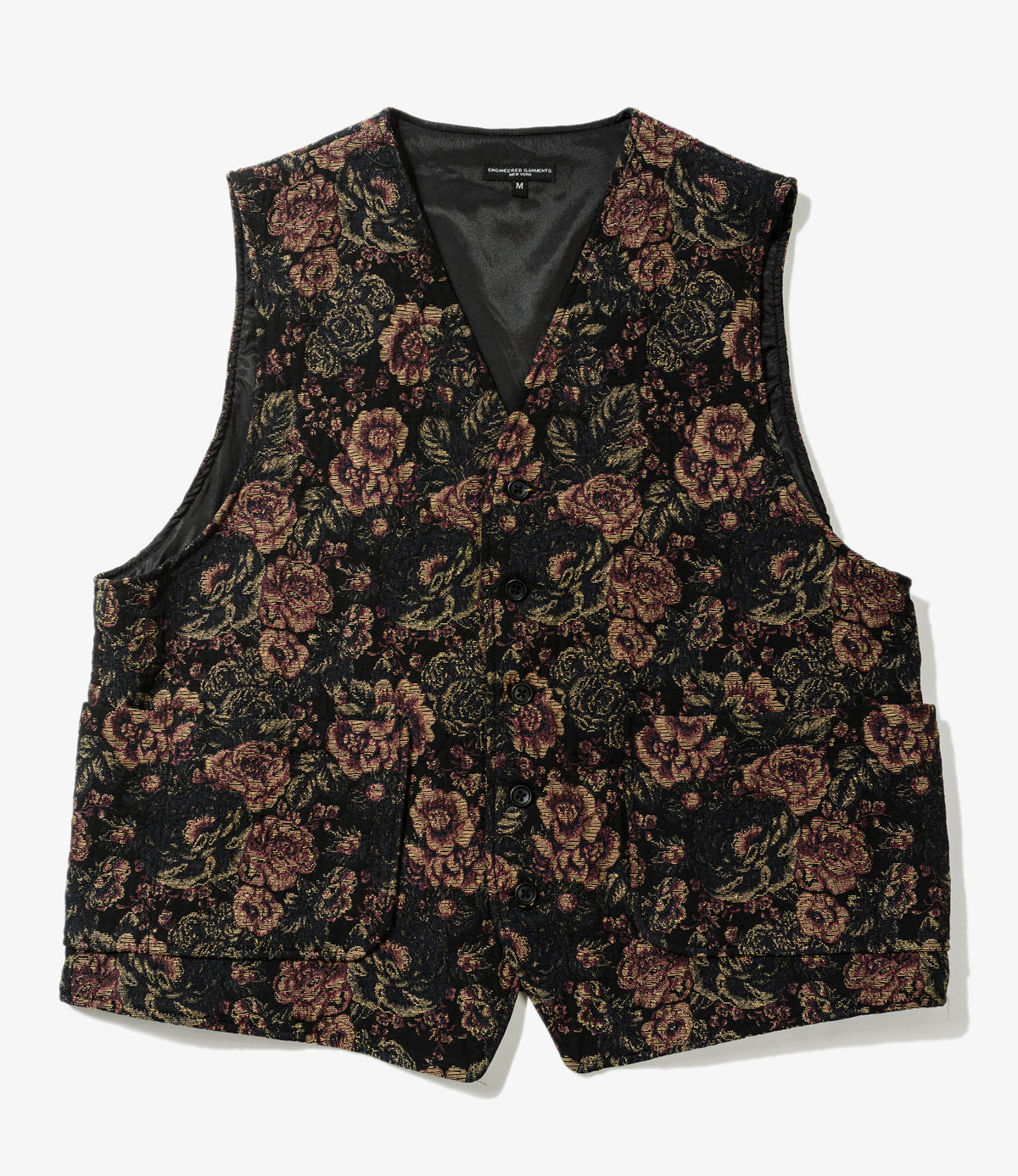 ODD Vest - Black/Gold CP Floral Jacquard | Nepenthes New York