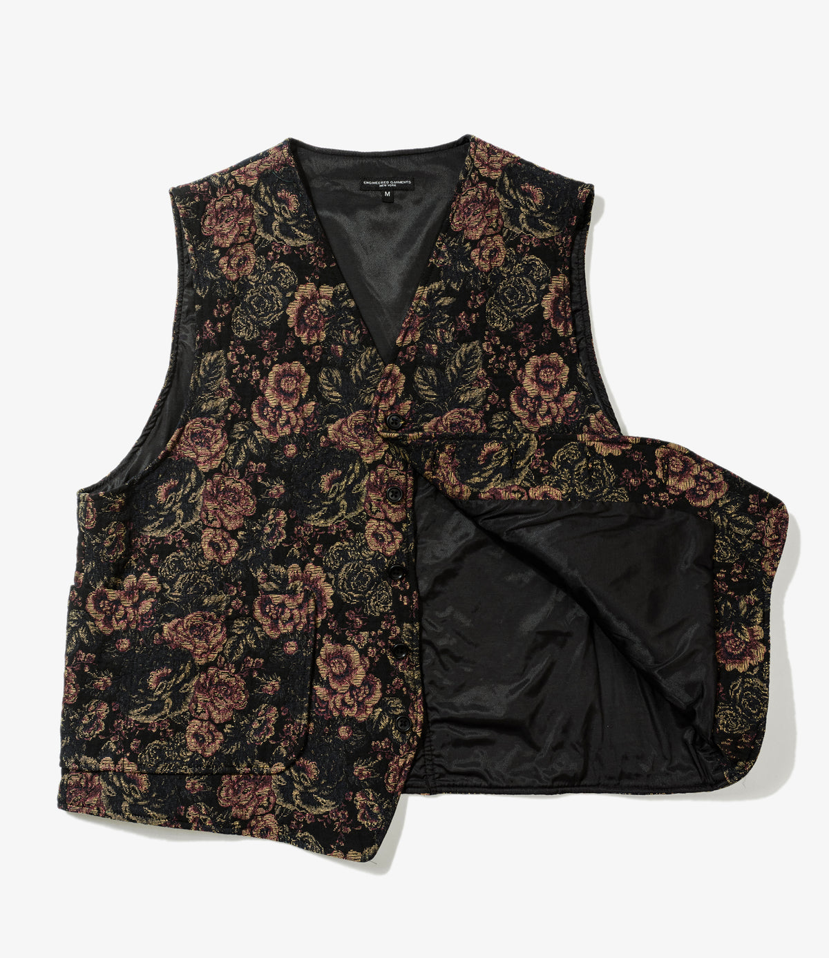 ODD Vest - Black/Gold CP Floral Jacquard | Nepenthes New York