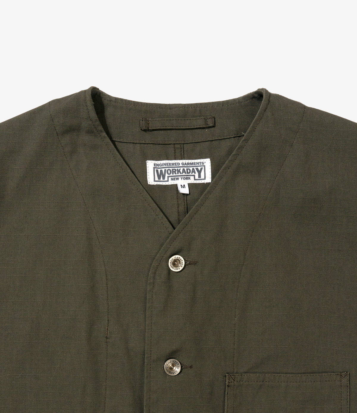 Engineer Short Jacket - Olive Heavyweight Cotton Ripstop | Nepenthes ...
