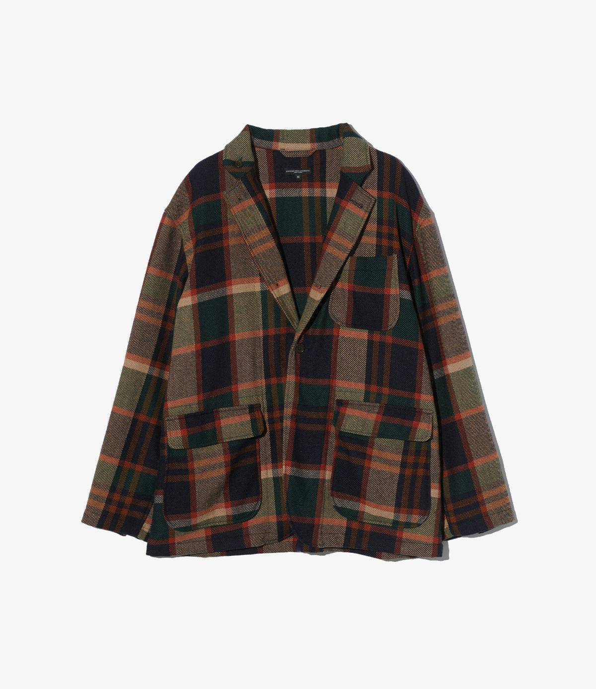 Engineered Garments - Loiter Jacket - Navy/Brown Heavy Wool Plaid ...