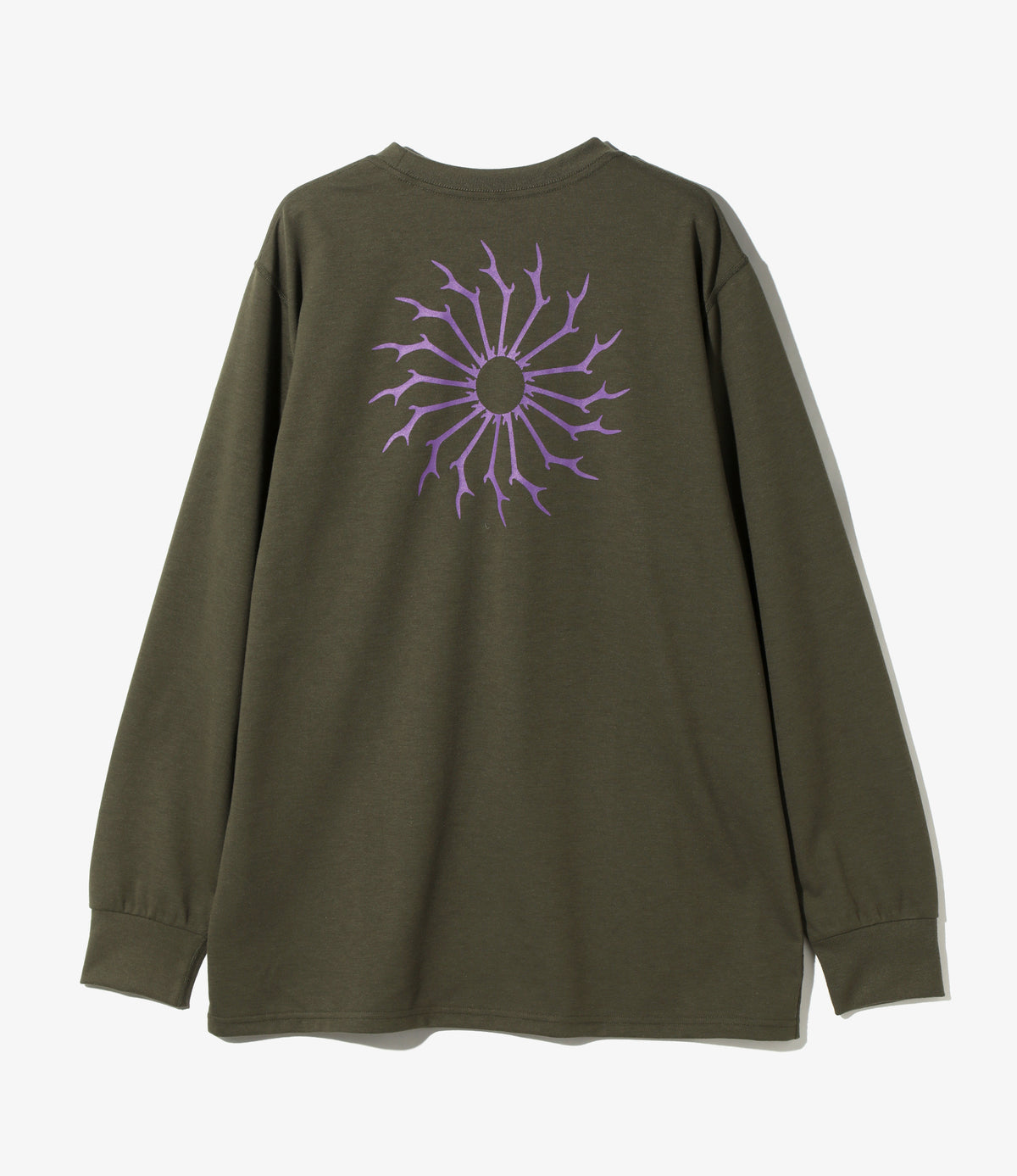 L/S Round Pocket Tee - Green - Circle Horn | Nepenthes New York