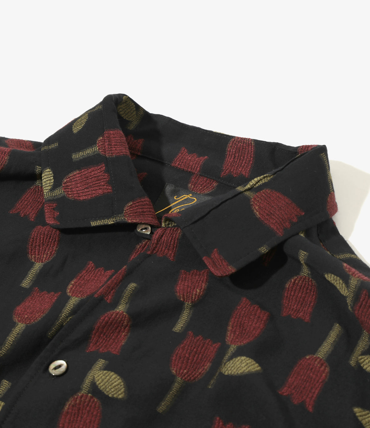 Italian Collar Shirt - Dk. Navy - R/W Tulip Jacquard | Nepenthes New York